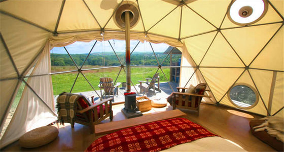 Personalized Warm Geodesic Dome Tent For Travel / Hiking Flamne Retardant