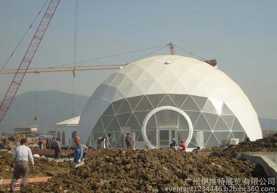 Aluminium Frame Material Geodesic Dome Tent Roof Fabric 850g/Sqm Customized