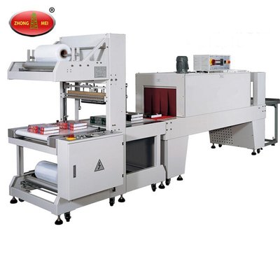 BZJ5038B Bottle packing Semi-Automatic shrink sleeve labeling machine and BSE5040A PE Film shrink packaging machine