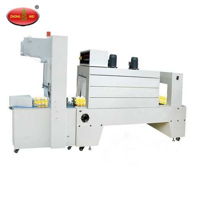 BZJ5038B Bottle packing Semi-Automatic shrink sleeve labeling machine and BSE5040A PE Film shrink packaging machine