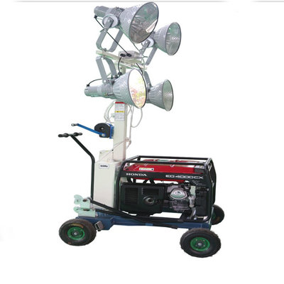 Trailer Type Hand Elevate Telescopic Mast Light Tower Construction Light Towers