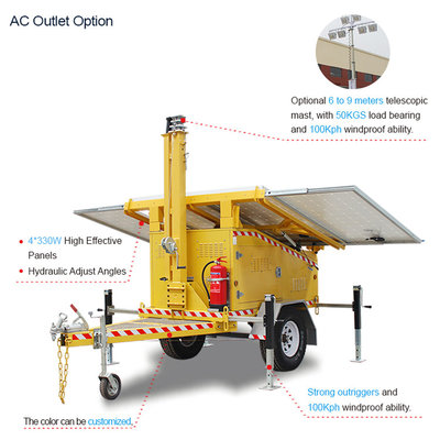 Led Light Tower For Sale MOT-400-A Noiseless Night Scan LED Solar Mobile Light Tower