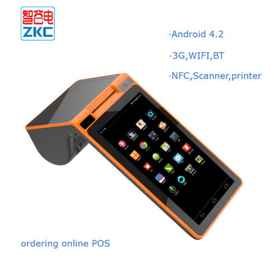 7 inch mobile Android pos terminal with thermal printer barcode handheld smart POS
