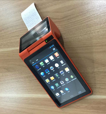 7 inch mobile Android pos terminal with thermal printer barcode handheld smart POS