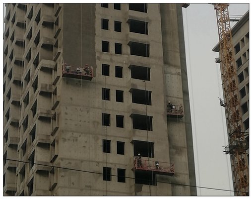 Indonesia 6 meters 630kg ZLP630 temporary suspended scaffolding platform for BMU supplier