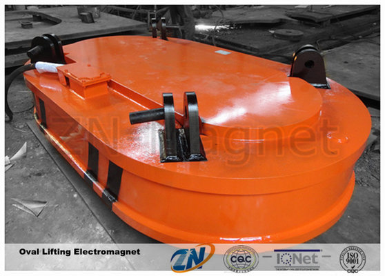 Oval-shape Lifting Electromagnet for Steel scraps loading from Narrow-shaped Container