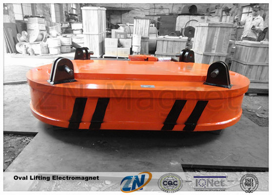 Oval-shape Lifting Electromagnet for Steel scraps loading from Narrow-shaped Container