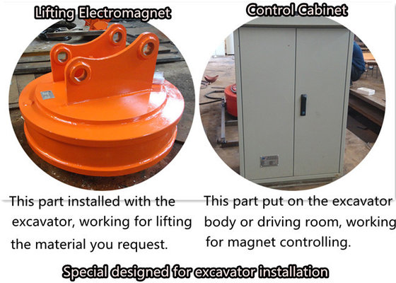 Excavator Using Circular Lifting Electromagnet