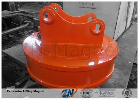 Excavator Using Circular Lifting Electromagnet