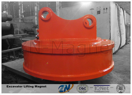 Excavator Using Circular Lifting Electromagnet