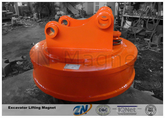 Excavator Using Circular Lifting Electromagnet