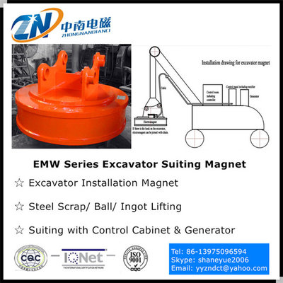Lifting Electro Magnet for Steel Scrap suiting for Excavator EMW-120L/1