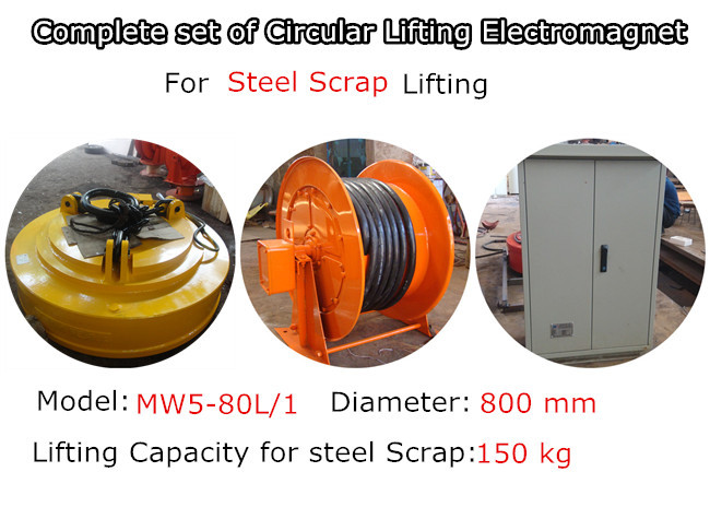 800 mm-dia Circular Scrap Lifting Electromagnet, Magnetic Lifter, lifting magnet