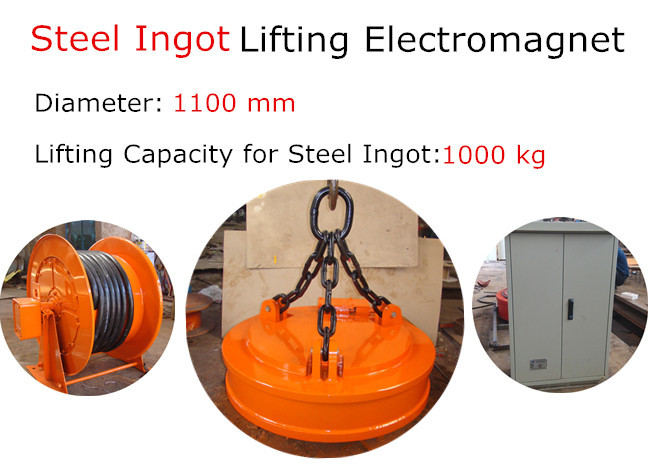 Steel Ingot Lifting Magnet, Magnetic Lifter with 1000kg lifting capacity  MW5-110L/1