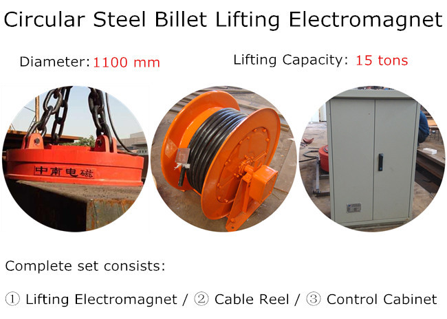 Circular Lifting Magnet for Steel Billet lifting with 15tons capacity  MW03-110L/1