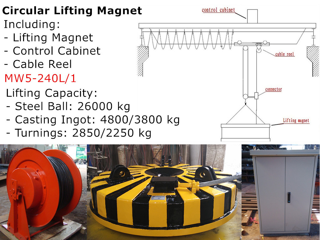 Circular Electro Magnetic Lifter for Steel Ball Lifting MW5-240L/1