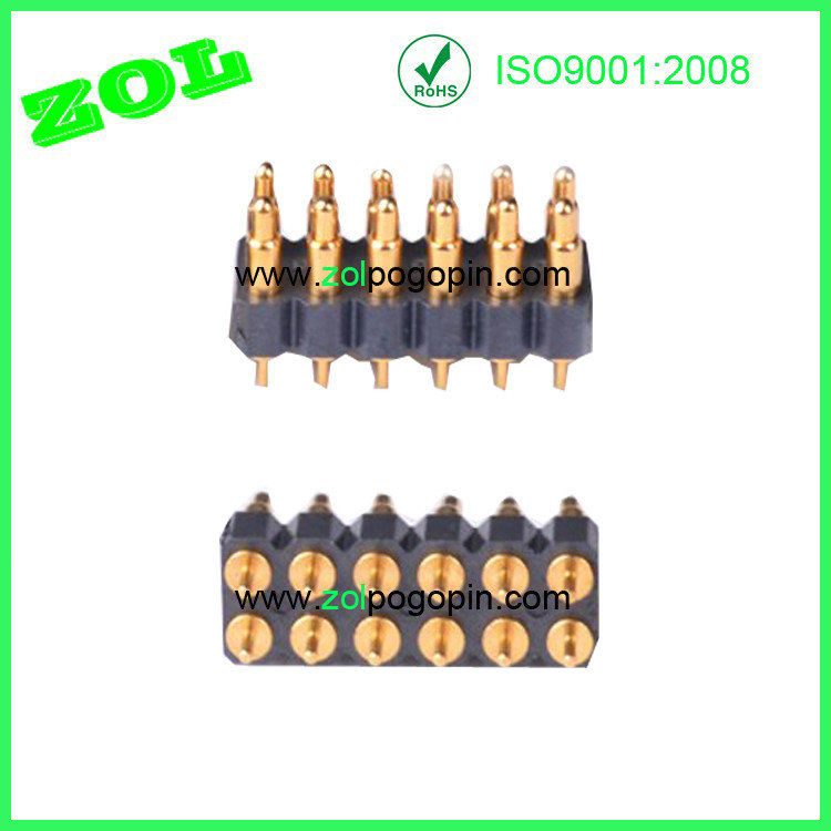 ZOL 12 Pins  Dual Row Plastic Straight DIP Type Pogo Pin Connectors