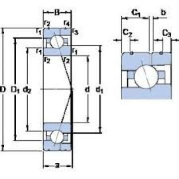 80 mm x 125 mm x 22 mm SKF S7016 ACE/P4A angular contact ball bearings