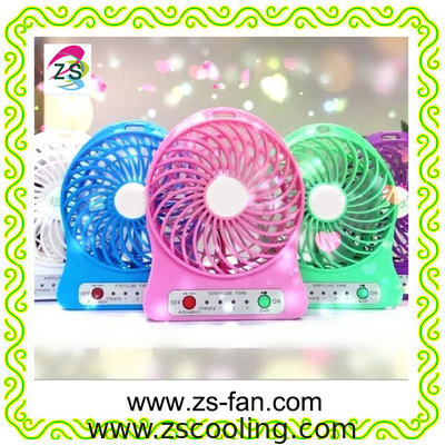 Cheap 5v Usb Table Rechargeable Mini Fan with Led Lights