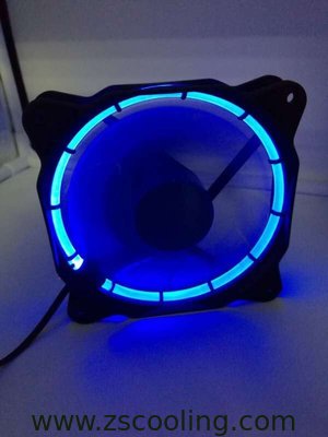 low noise 12v 120*120*25mm Blue Ring LED PC Case Fan