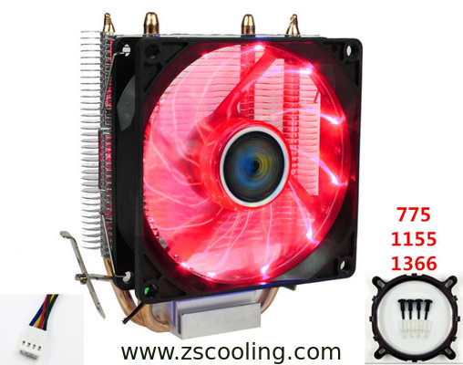 3 wires or 4 wires red LED AMD & Intel CPU cooler