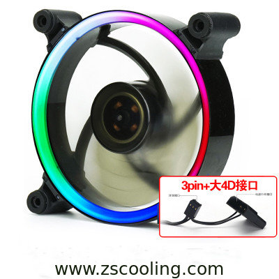 OEM Dual Ring RGB Case Fan 12cm with Programmable Rainbow LED Light