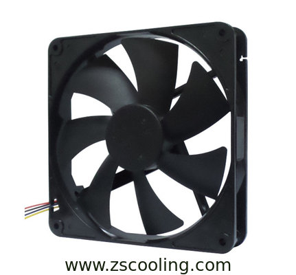 140mm 12 Volt DC Brushless Fan , 140x140x25mm Plastic Power Supply Cooling fan