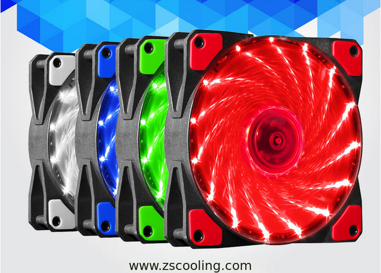 120mm 3Pin 4Pin LED Silent Fan for Computer Cases with 15 Leds