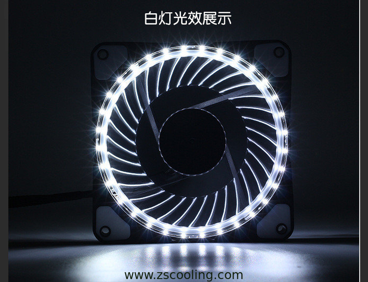 Wind light RGB LED Fan with Rf Remote Control Set 12v 120mm Adjustable LED for computer case