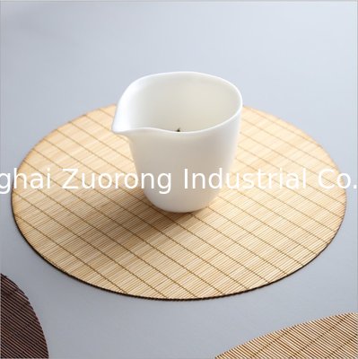 Factory wholesale Bamboo Round Placemats, Natural Rollup Bamboo Placemats Rectangle Dining Table Oriental Mat Decor