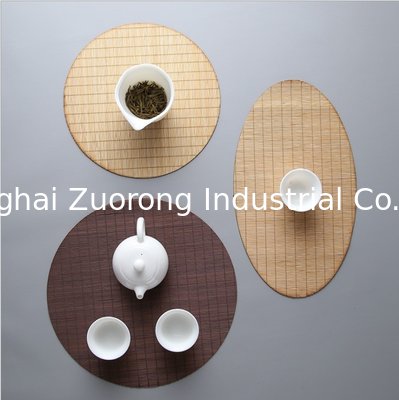 Factory wholesale Bamboo Round Placemats, Natural Rollup Bamboo Placemats Rectangle Dining Table Oriental Mat Decor