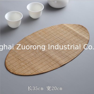 Factory wholesale Bamboo Round Placemats, Natural Rollup Bamboo Placemats Rectangle Dining Table Oriental Mat Decor