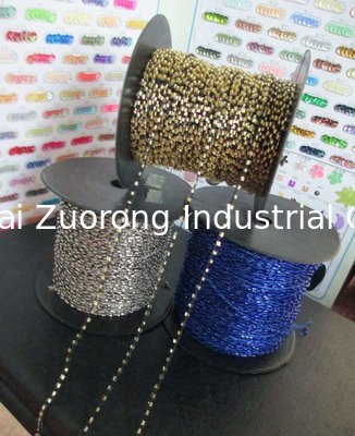 Factory wholesale opaque color glass seed beads chain roll glass bead chain roll For Jewelry Making Garment Making