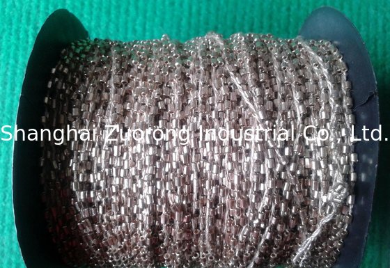 Factory wholesale opaque color glass seed beads chain roll glass bead chain roll For Jewelry Making Garment Making