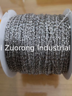 Factory wholesale opaque color glass seed beads chain roll glass bead chain roll For Jewelry Making Garment Making