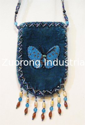 Factory wholesale Vintage Velvet Beaded Cross Body Bag, Hand Made Beaded Velvet Coin Purse,