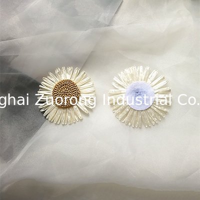Factory Customize raffia flowers for shoes, bag etc decor, Woven Raffia Flower Patch Hat Bag Applique Handmade Clothing