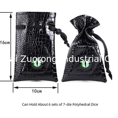 Factory Wholesale Dice Bag Pouch, Leather & Dragon Eye with Drawstring bag, Leather Dice Bags with Dragons Eye Design