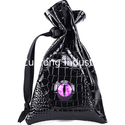 Factory Wholesale Dice Bag Pouch, Leather & Dragon Eye with Drawstring bag, Leather Dice Bags with Dragons Eye Design