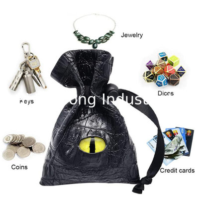 Factory Wholesale Dice Bag Pouch, Leather & Dragon Eye with Drawstring bag, Leather Dice Bags with Dragons Eye Design