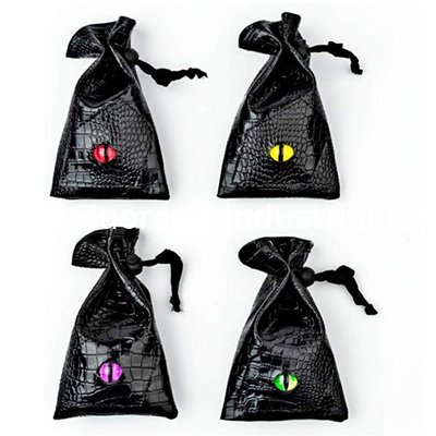 Factory Wholesale Dice Bag Pouch, Leather & Dragon Eye with Drawstring bag, Leather Dice Bags with Dragons Eye Design