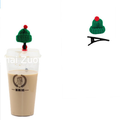 Factory wholesale Mini Knitted Hats with Pom Pom Ball for Decoration, Mini Amigurumi Top Hat, Crochet Mini Christmas Hat