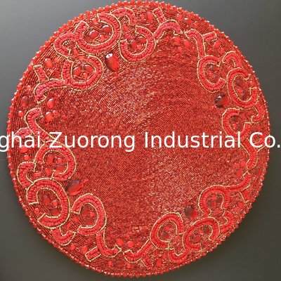 Direct source factory handmade Beaded Christmas Table Mat, Centre piece, Beaded Charger, beaded Placemat, Decorative mat