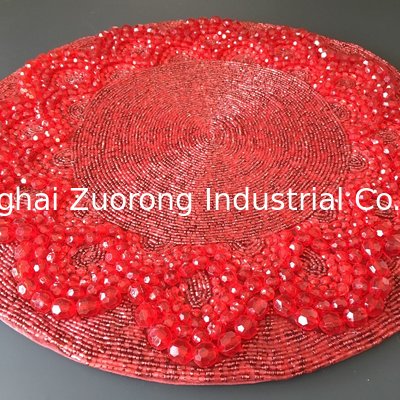 Direct source factory handmade Beaded Christmas Table Mat, Centre piece, Beaded Charger, beaded Placemat, Decorative mat