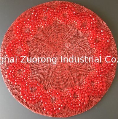 Direct source factory handmade Beaded Christmas Table Mat, Centre piece, Beaded Charger, beaded Placemat, Decorative mat