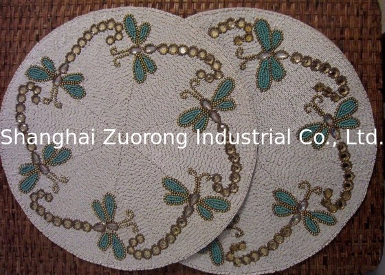 Direct source factory handmade Beaded Christmas Table Mat, Centre piece, Beaded Charger, beaded Placemat, Decorative mat