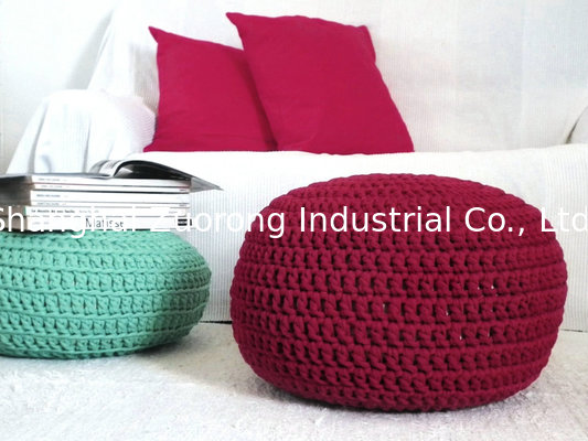 the direct source factory Knitted pouf/handmade floor cushion/bean bag/hassock /chair/footstool/Cotton Cord Pouf