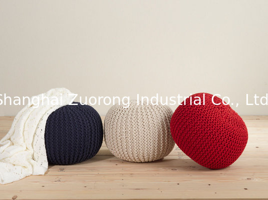 the direct source factory Knitted pouf/handmade floor cushion/bean bag/hassock /chair/footstool/Cotton Cord Pouf