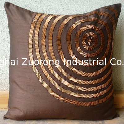 beaded pillows, sequin pillows, beaded cushion, bead pillow, cotton hand embroidery throw pillows,flowers pillow cover