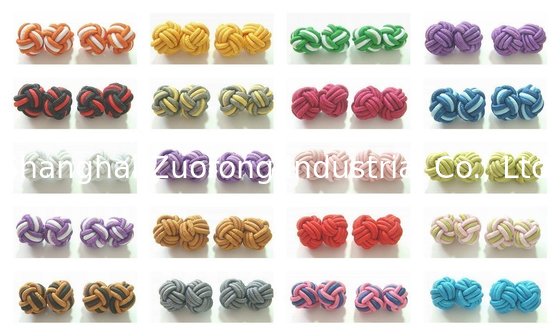 Chinese knot cuff links stretch knot cufflinks stocking stuffer, groomsmen gift, silk knot cufflinks garment accessory
